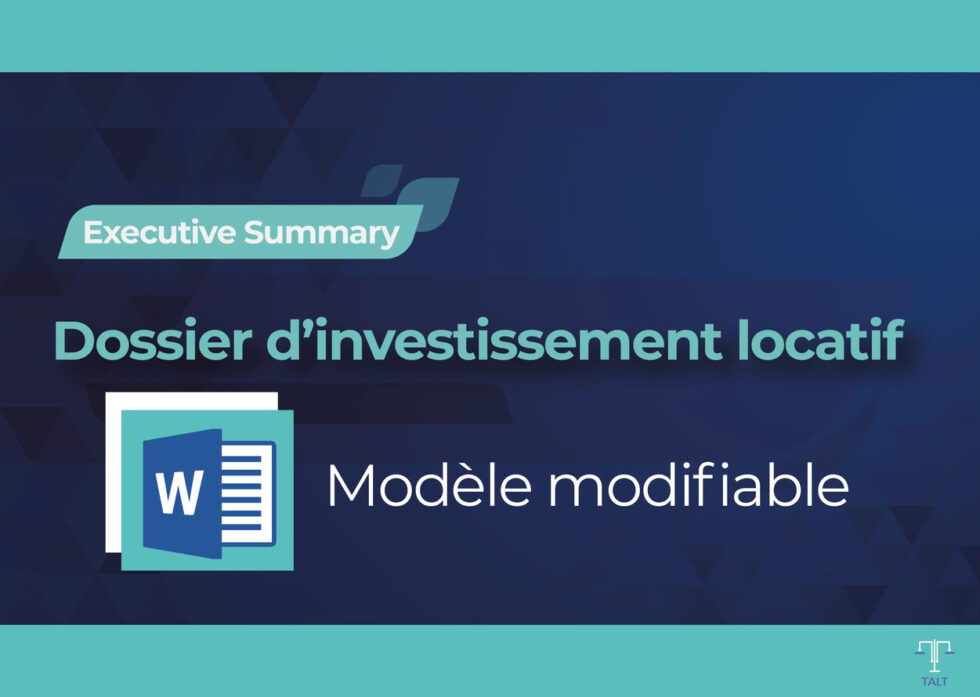 Dossier Bancaire pour investissement locatif - Version Powerpoint